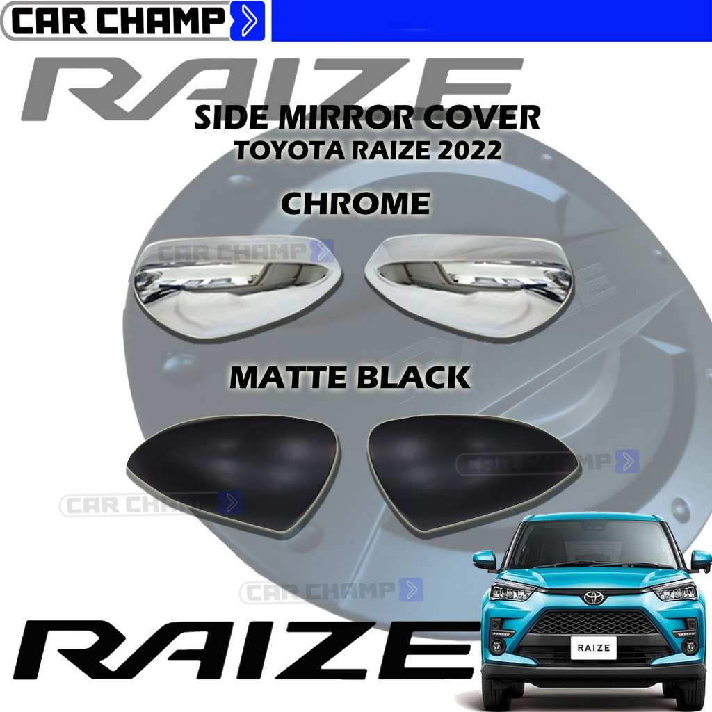 Toyota Raize / Avanza 2022 to 2025 Side Mirror Cover MATTE BLACK/CHROME ...