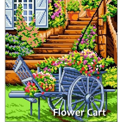 Cross Stitch PATTERN only -Flower Cart -Garden Design | Shopee Philippines