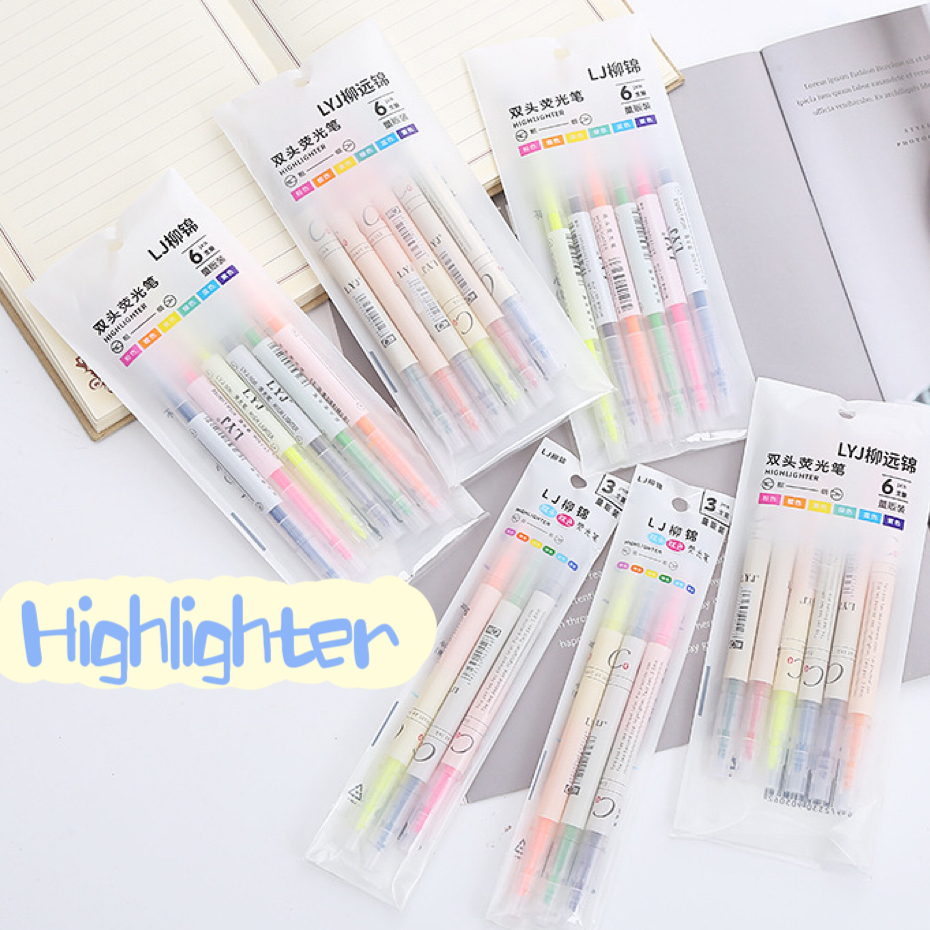 NEW 12 Colors 6 Colors Dual Tip Highlighter Pen Set Colorful Marker Pen ...