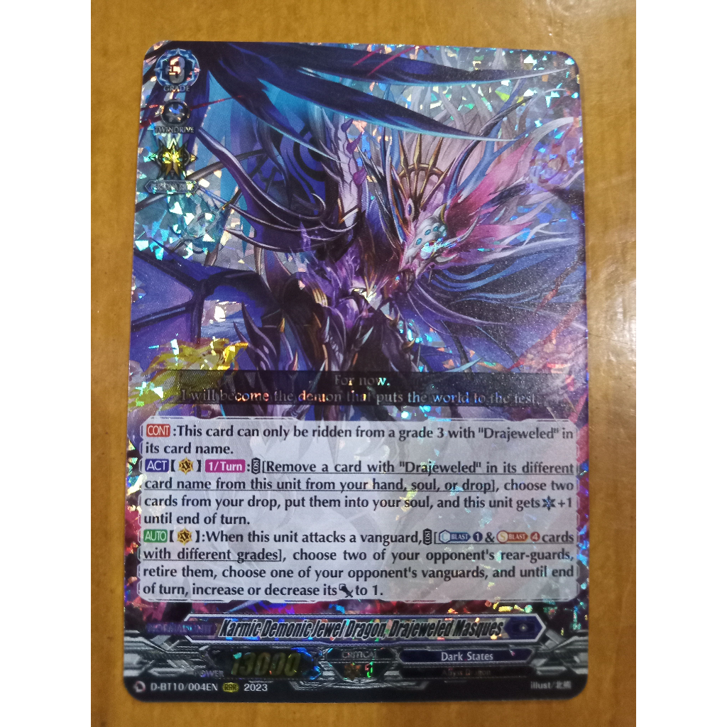 CFV Karmic Demonic Jewel Dragon, Drajeweled Masques RRR Masquerade D-BT10 Cardfight Vanguard ...
