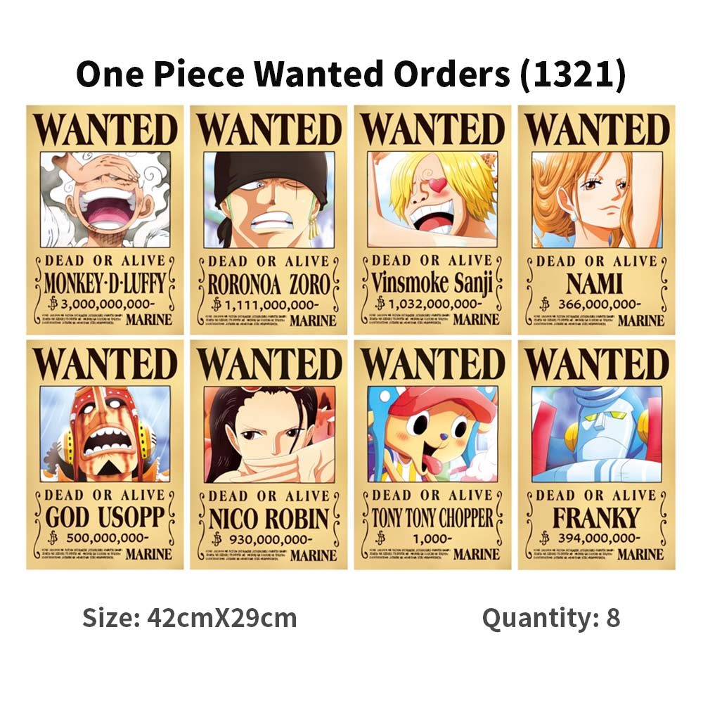 24pcs One Piece Poster One Piece Wanted Poster Set Anime Poster Wall ...