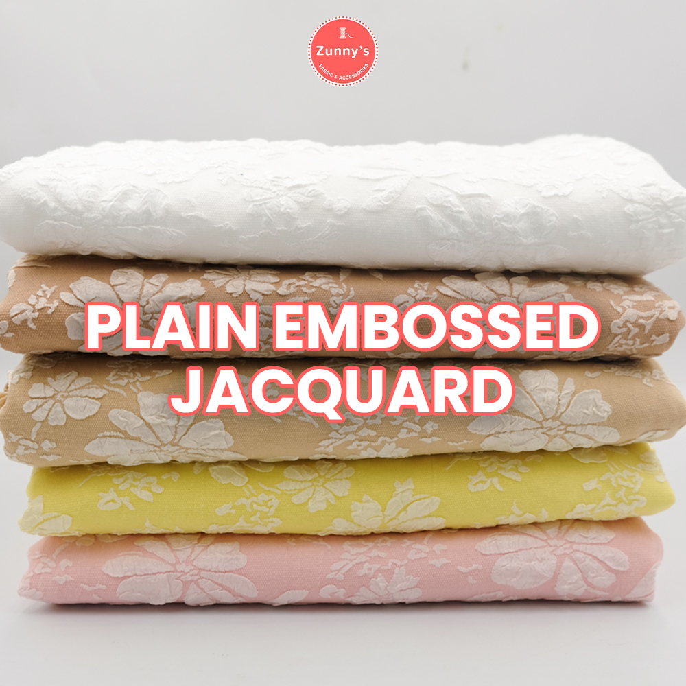 Plain Jacquard Embossed Fabric 58-60"width | Shopee Philippines