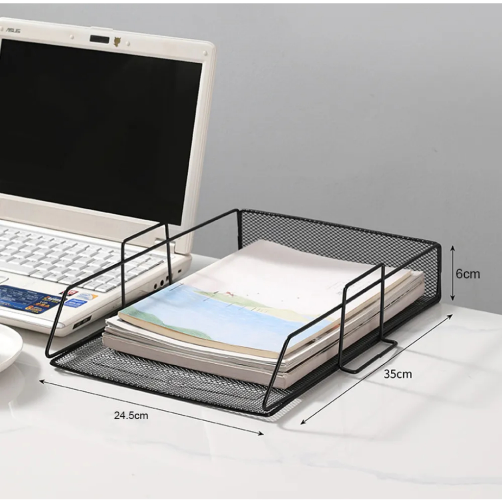 1pc Stackable Desk File Metal Mesh Document Tray Table Organizer DIY ...