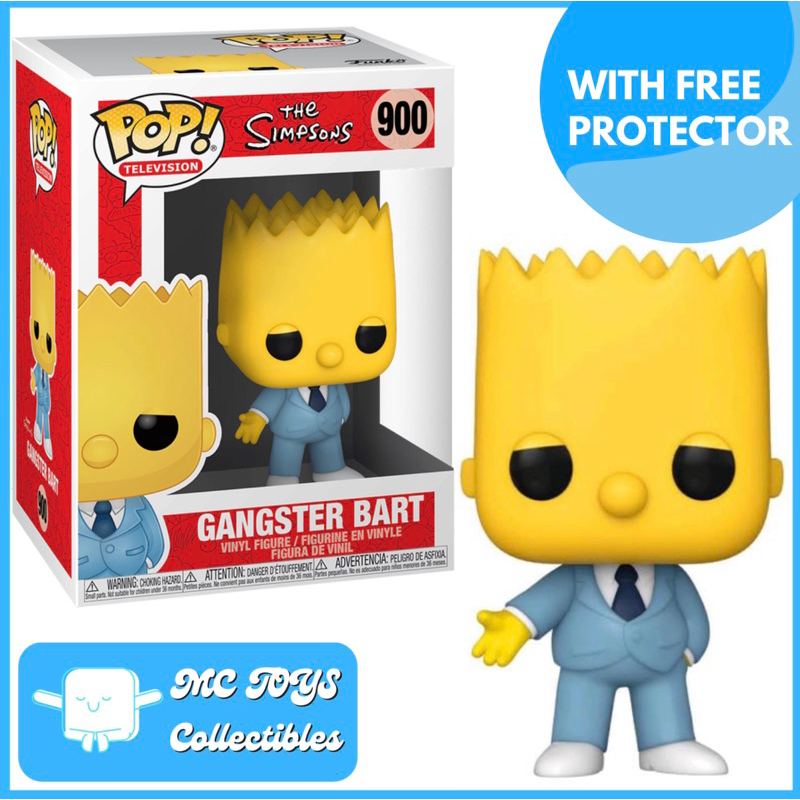 Funko POP! Television: The Simpsons Gangster Bart #900 (With Freebies ...