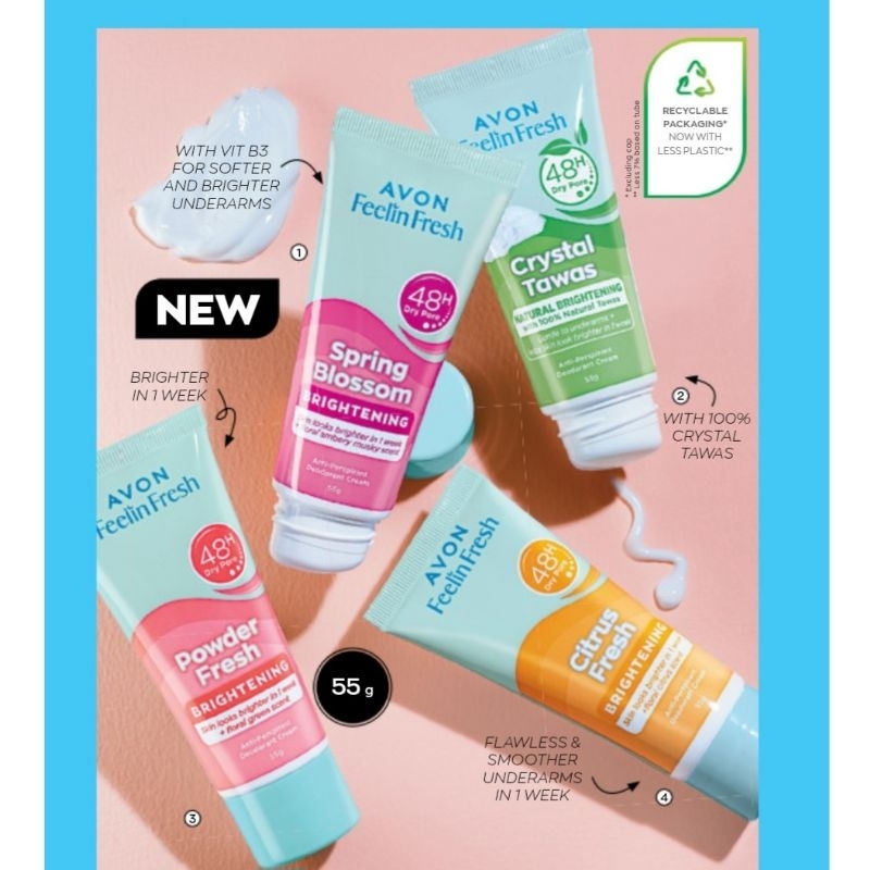 AVON Feelin Fresh QUELCH Anti-Perspirant Deodorant Cream (DIFFERENT ...