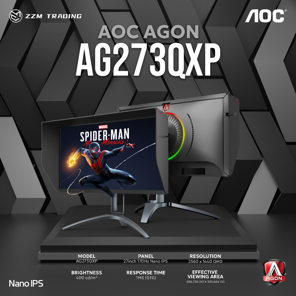 AOC AGON AG273QXP 27" 70Hz IPS Wide View AMD Free Sync Light FX Sync ...
