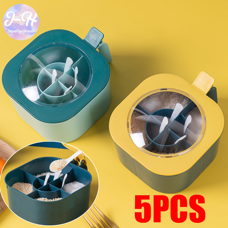 J-H Seasoning Box Combination Set 5PCS Kitchen Supplies Salt Sugar And ...