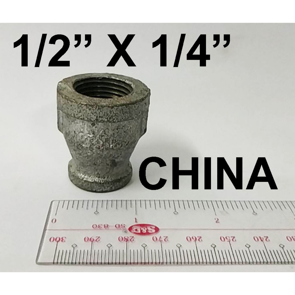 CHINA GI BELL REDUCER 1/2" X 1/4" THREADED SCREW TYPE GALVANIZED IRON ...