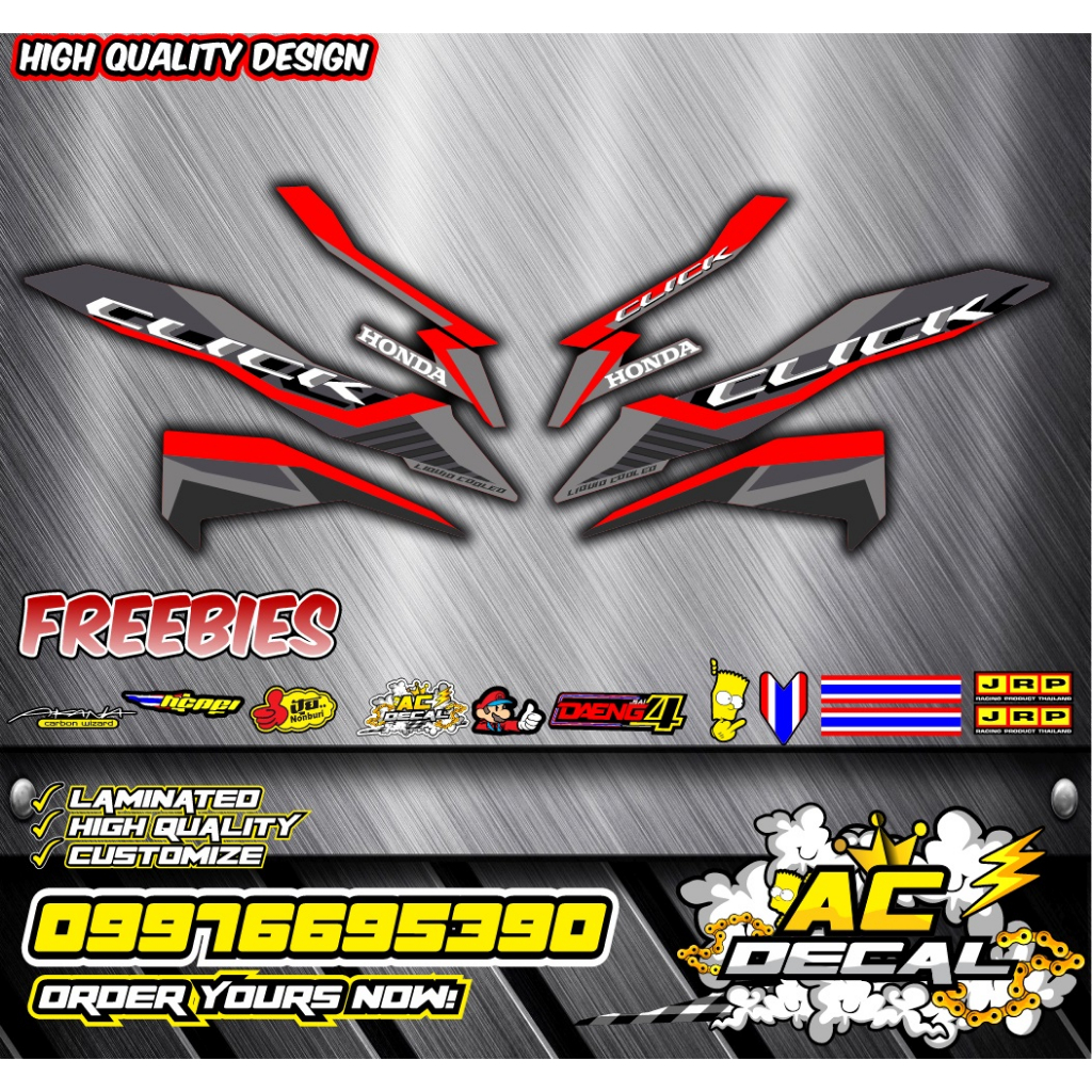 Honda Click 125i Decal Stock Design (RED) | Shopee Philippines