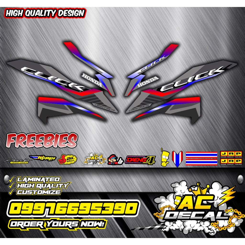 Honda Click 125i v3 Decal Stock Design (Thai Color) | Shopee Philippines