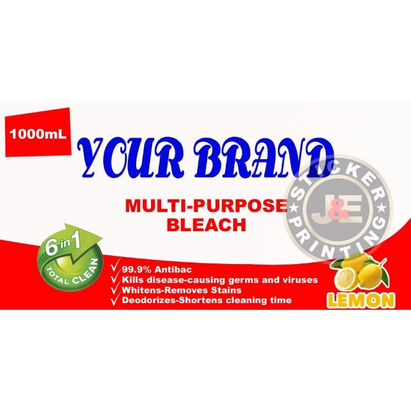 CUSTOMIZED STICKER LABEL FOR BLEACH 15PCS. | Shopee Philippines