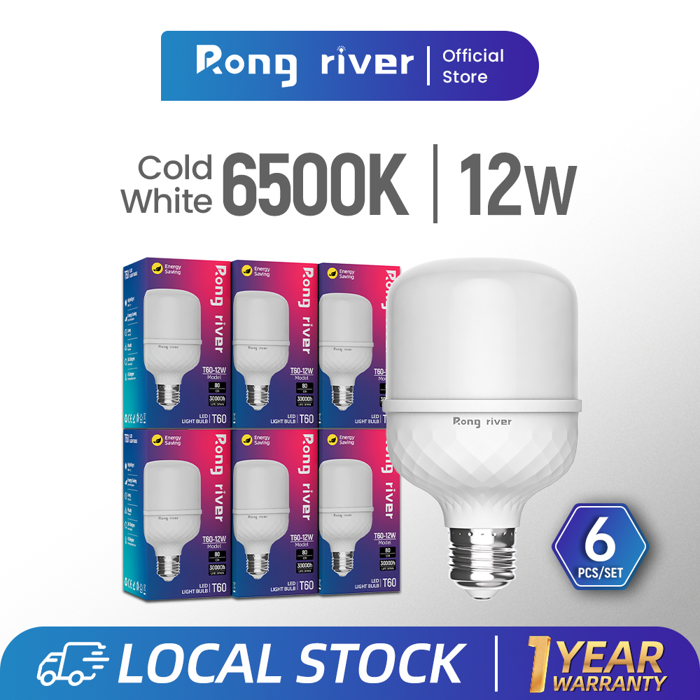 RONG RIVER 6PCS/Set E27 LED Light Bulb 24W 18W 12W Energy Saving 6500K ...