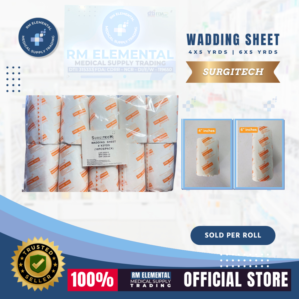 Wadding Sheet (Surgitech) Per Roll 4x5, 6x5 | Shopee Philippines