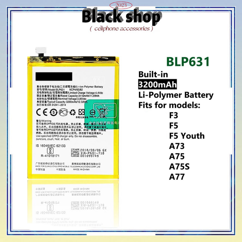 Replacement battery for BLP631 Battery for F3 F5 F5 Youth A73 A75 A75S ...