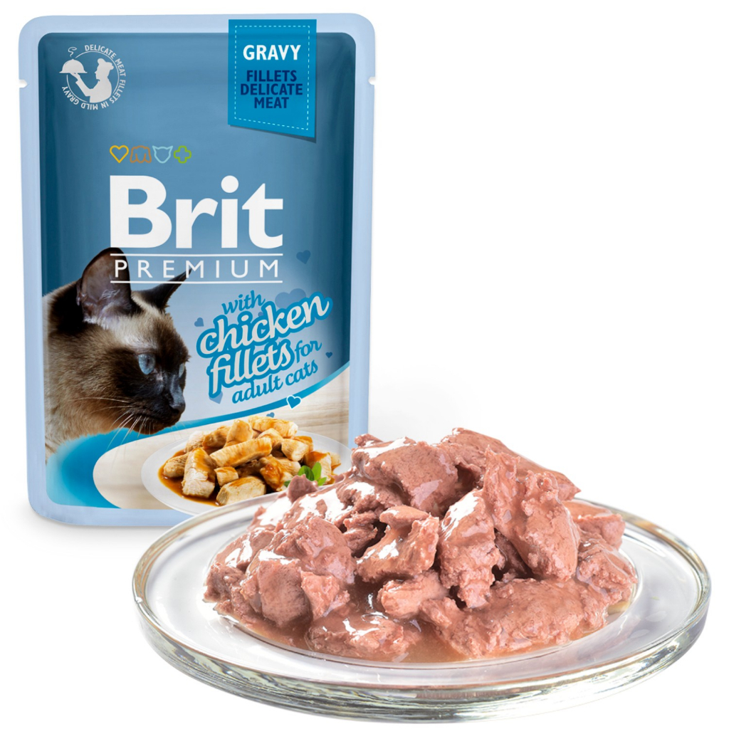 Brit Premium Wet Cat Food Adult/Kitten in 85g, 100g Pouch Jelly/Gravy ...