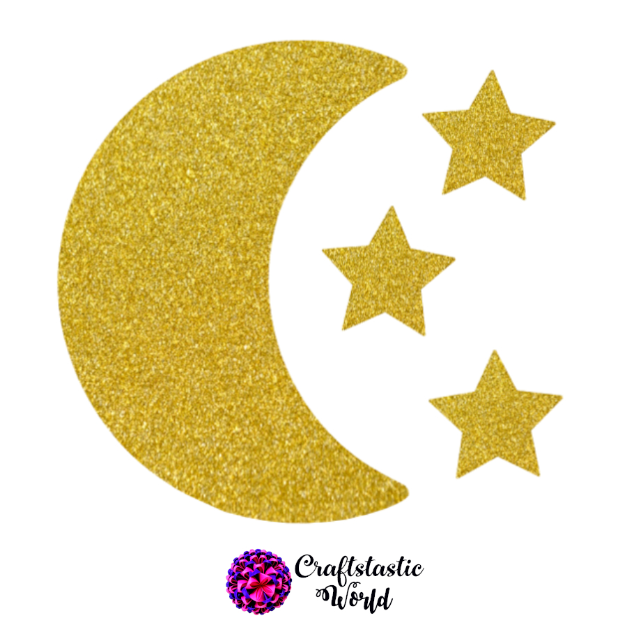 Stars Cutouts 6pcs | Moon Cutouts | Shimmery Paper Star/Moon Cutouts ...