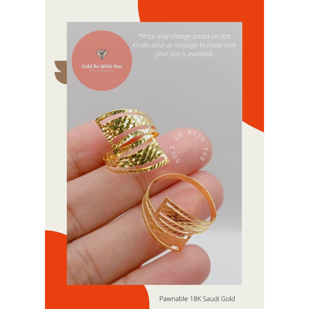Pawnable 18k Saudi Gold SP Kagura Ring | Shopee Philippines
