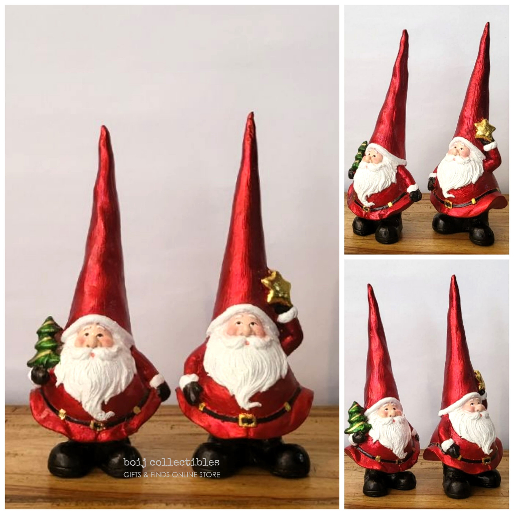 Long Pointed Hat Santa Claus SHORT Set of 2 Tabletop Christmas ...