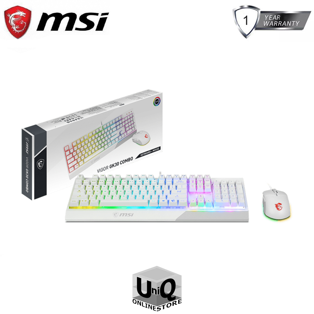 MSI Gaming Keyboard & Gaming Mouse Vigor GK30 Combo (White), OMRON ...