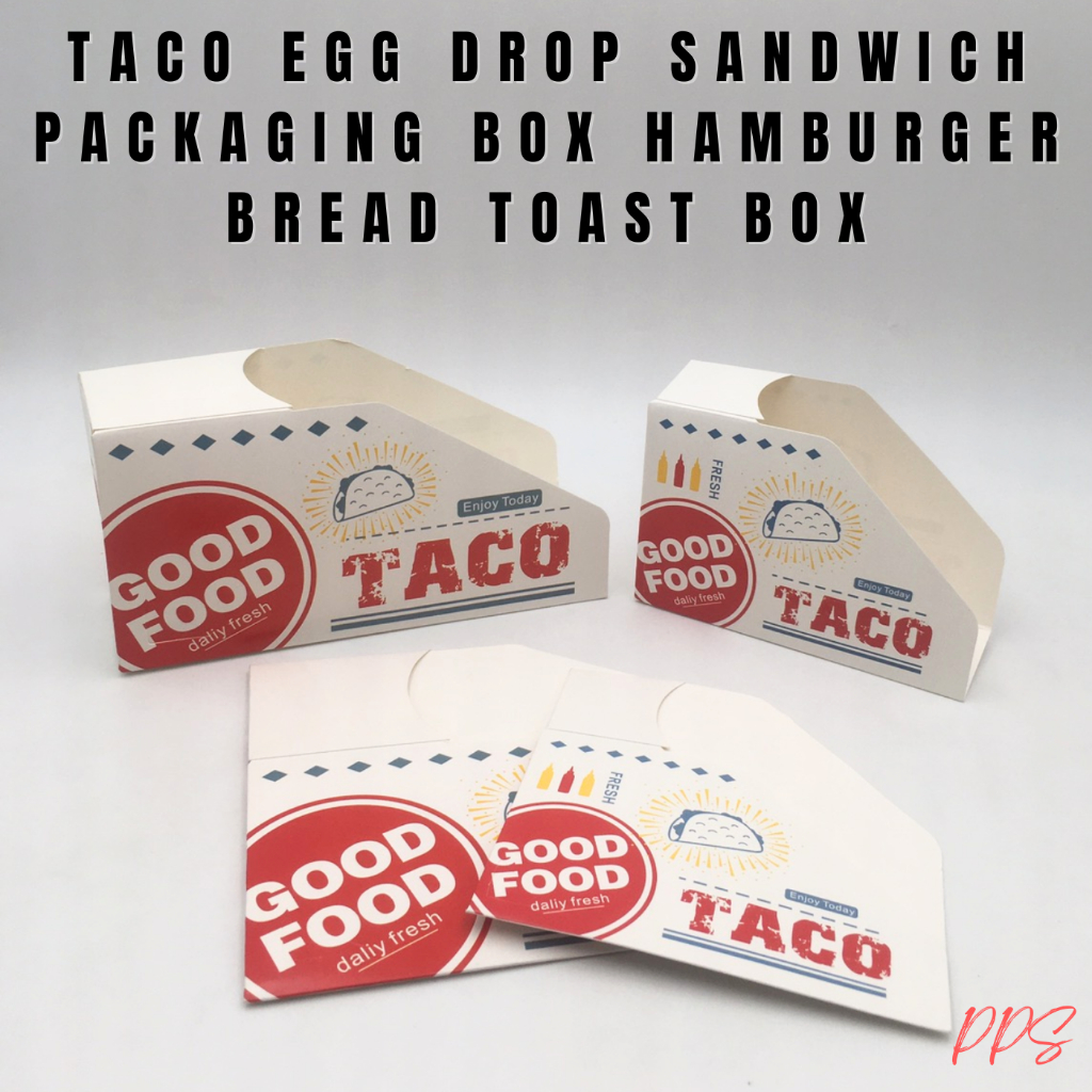 25pcs Taco Egg Drop Sandwich Packaging Box Hamburger Bread Toast Box ...