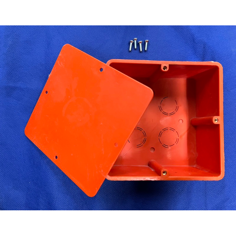 Omega PVC Square Electrical Box 4x4-11/16 With Cover & Screw | Shopee ...