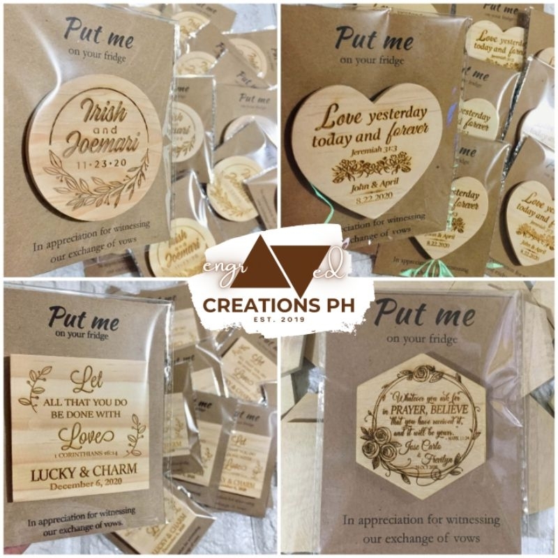 SUPER SALE!!! Personalized Laser Engraved Wooden Ref Magnets (MINIMUM ...