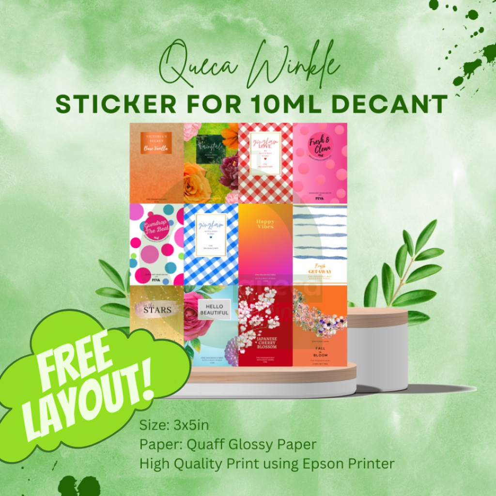 (starts @ 2.5 each - 40php = 14pcs, 1 glossy paper) Decant Label Decant ...
