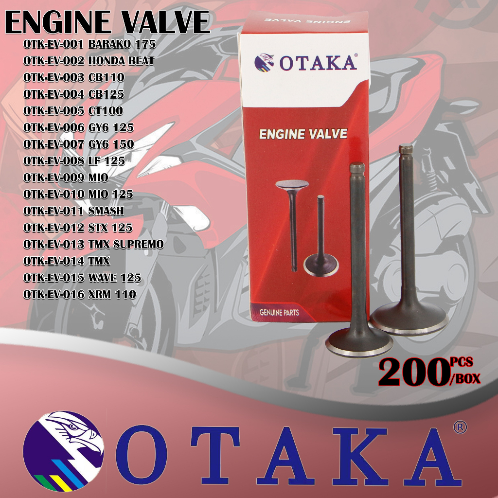 (OTAKA) Motorcycle ENGINE VALVE SET(Intake & Exhaust Valve) | Shopee ...