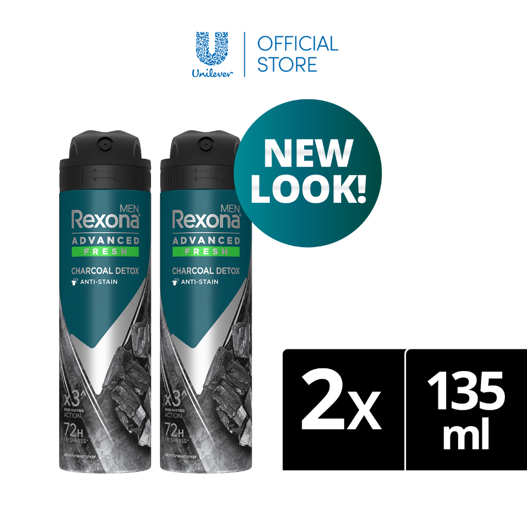 [BUNDLE OF 2] Rexona Men Motionsense Deodorant Spray Charcoal Detox ...