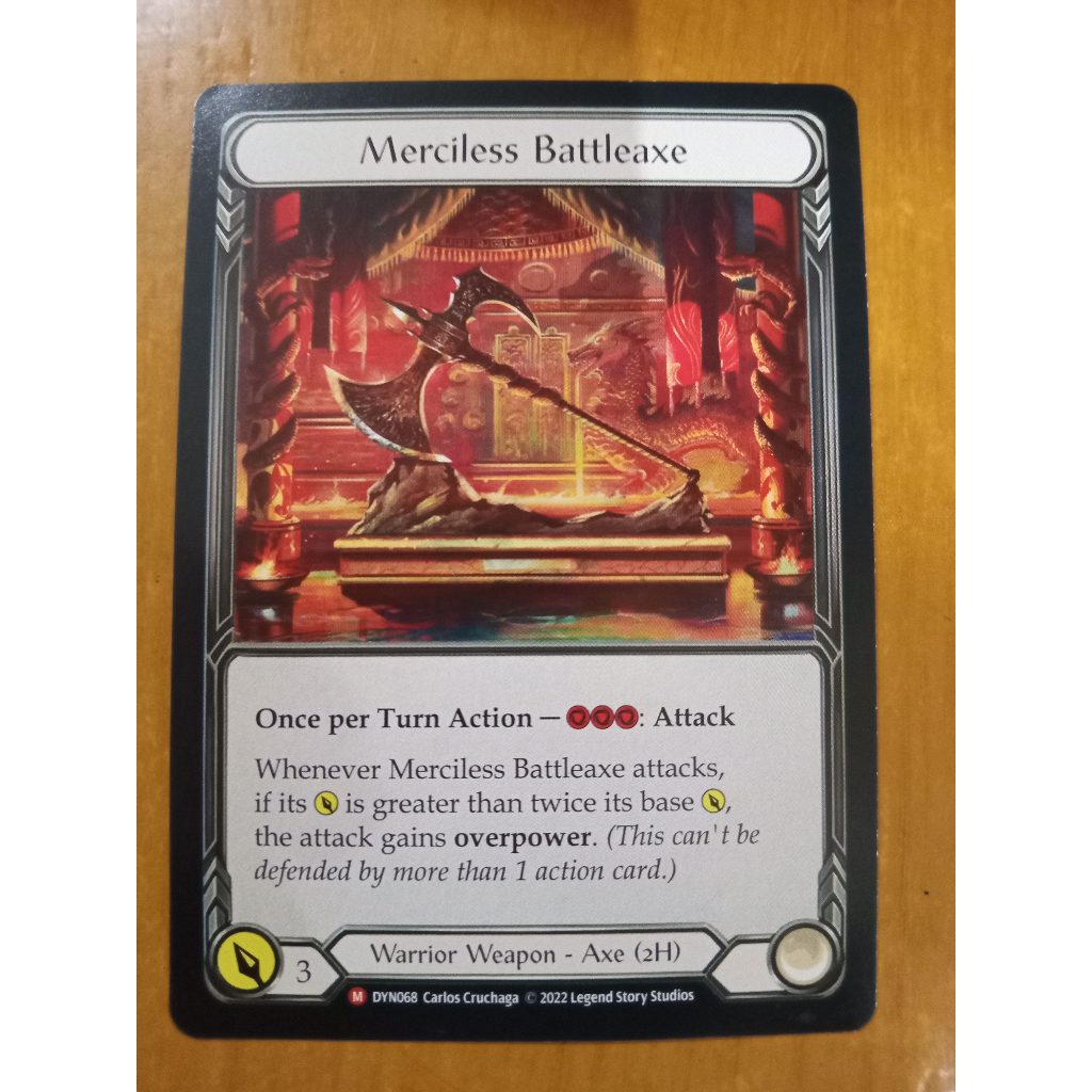 FAB Flesh and Blood TCG: Merciless Battleaxe Majestic Warrior Weapon ...
