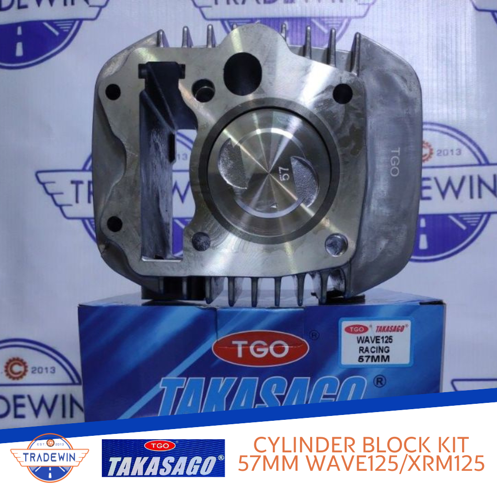 WAVE125 57MM CYLINDER BLOCK KIT STEEL XRM125 TAKASAGO | Shopee Philippines