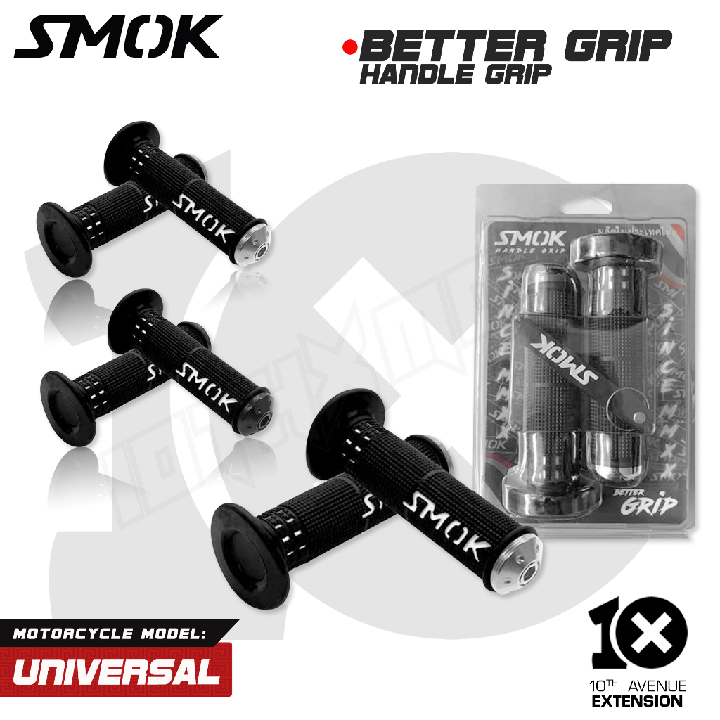 10THX SMOK Better Grip Handle Grip with Bar End for Motorcycle ...