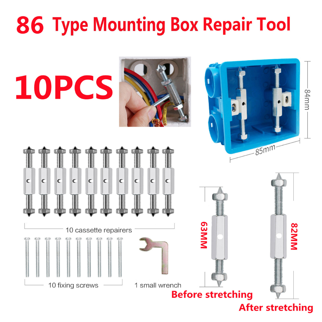 10Pcs Switch Socket Cassette Screws Support Rod Switch Box Repair Kit ...