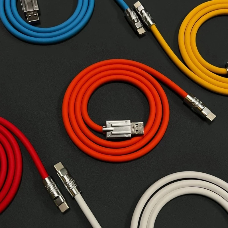 Liquid Silicone Cable Metal 6A Type C Fast Charge Cable Micro USB ...