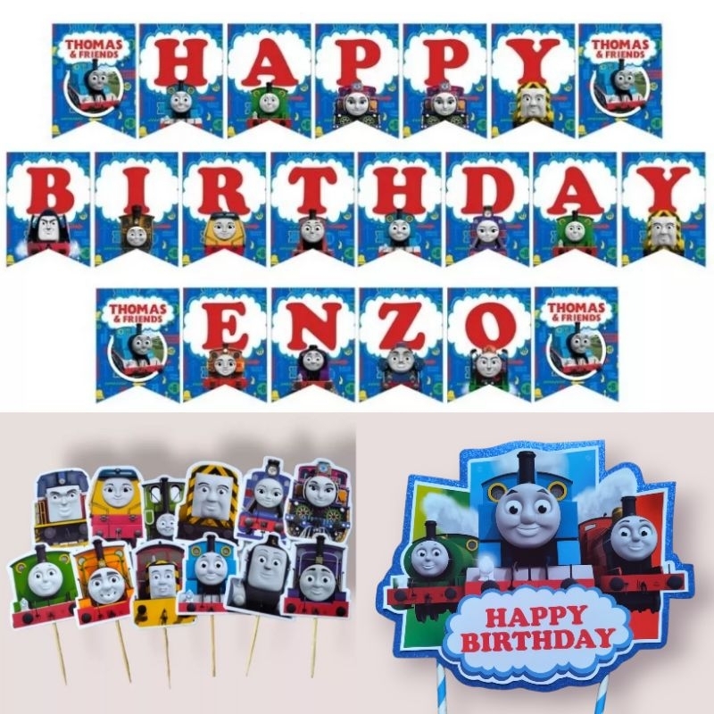 Thomas and Friends Train Theme Birthday Party Banner Cupcake Cake ...