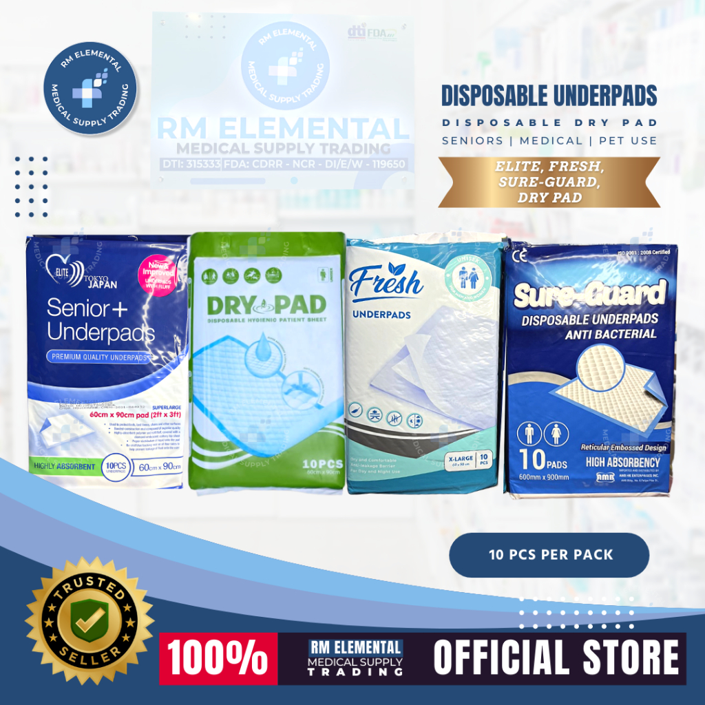 UNDERPADS Indoplas / Sure-guard / Fresh Brand / Dry-Pad 1 Pack (10 pcs ...