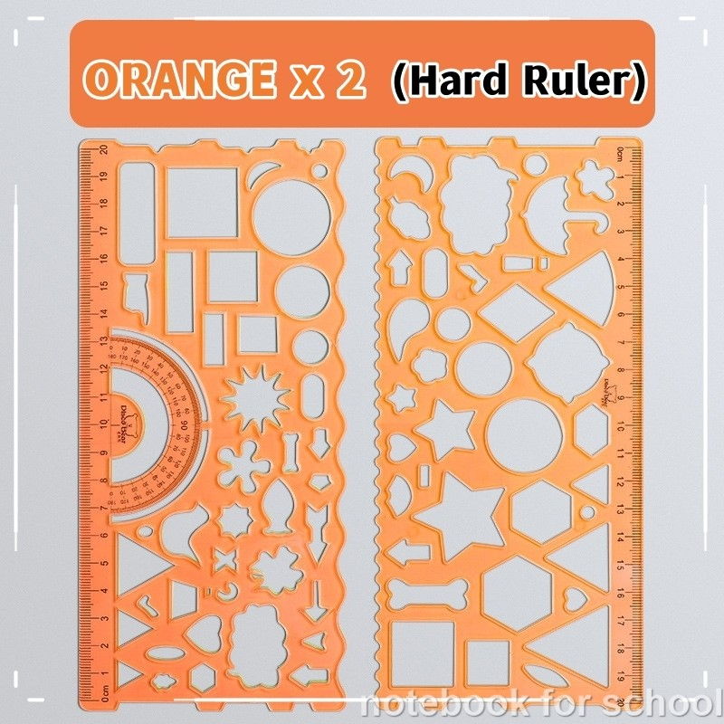 2 in 1 Soft Plastic Lenticular Ruler Hollowed-Out Geometry Ruler ...
