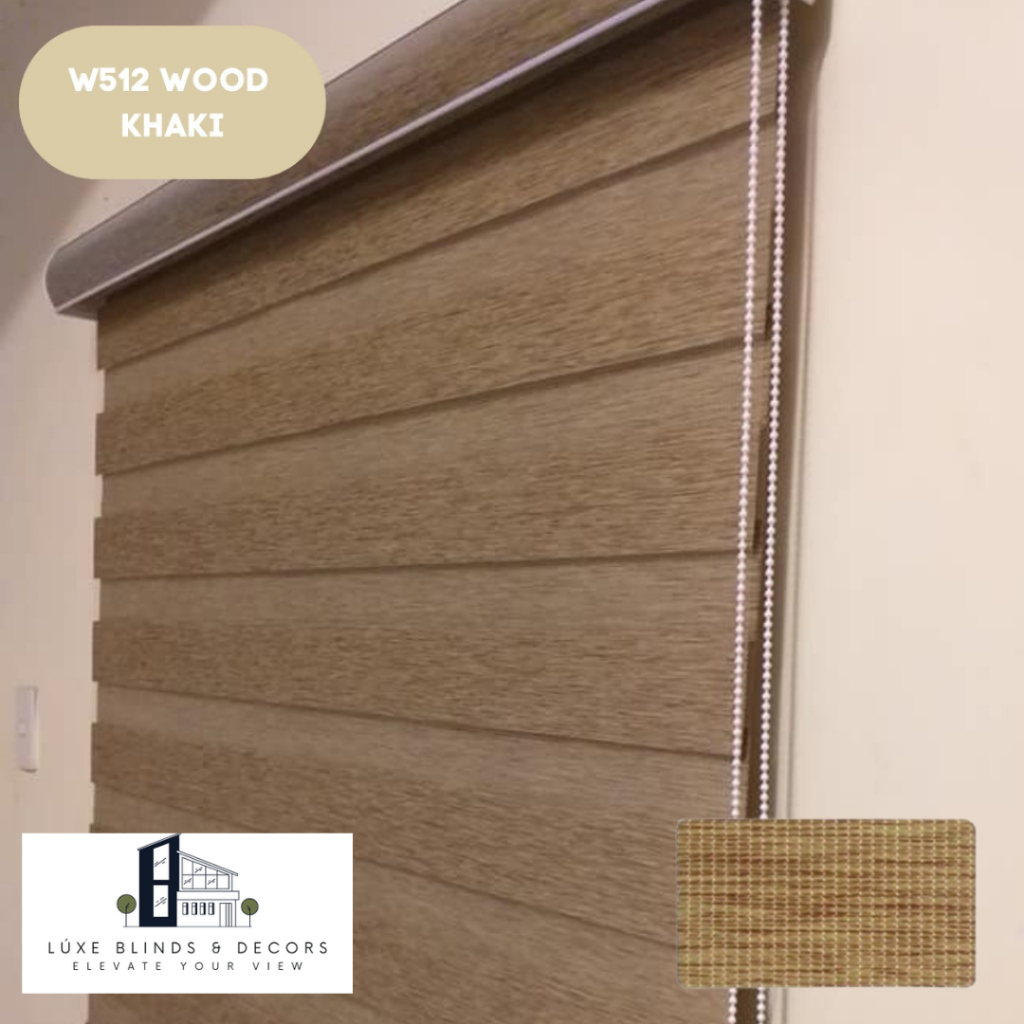 WOOD KHAKI SEMI BLACKOUT KOREAN BLINDS MADE IN KOREA- CUSTOMIZE SIZES ...