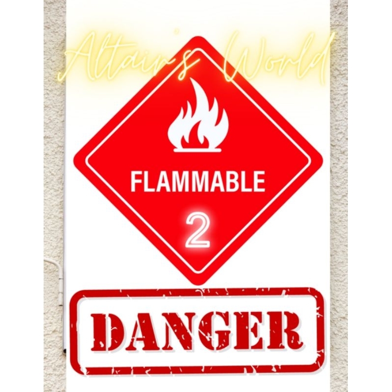 Flammable Gas 2 Sign Danger Caution Warning Keep fire away Signage ...
