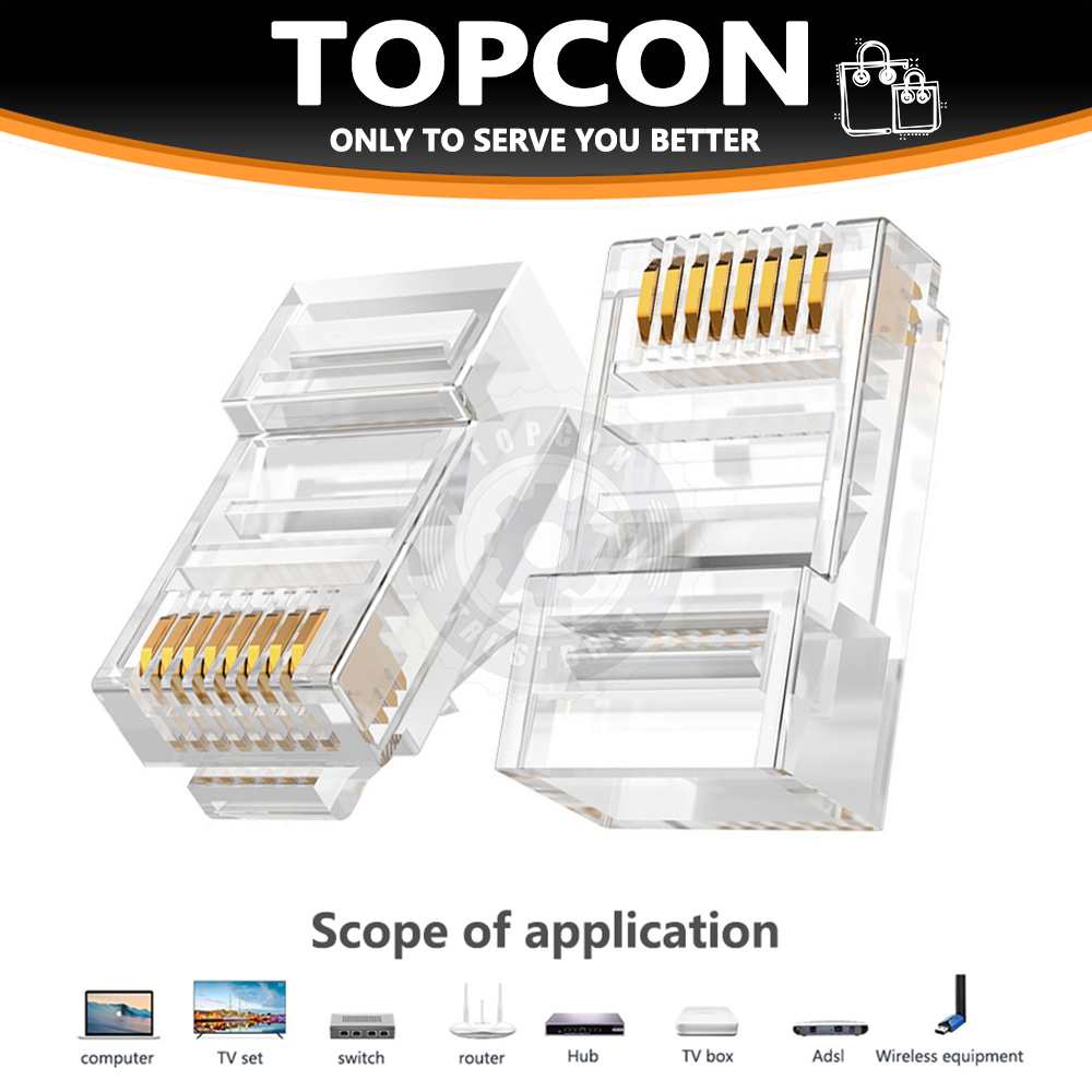 AMP RJ45 connector For CAT5/CAT6 Network For LAN Connector | Shopee ...