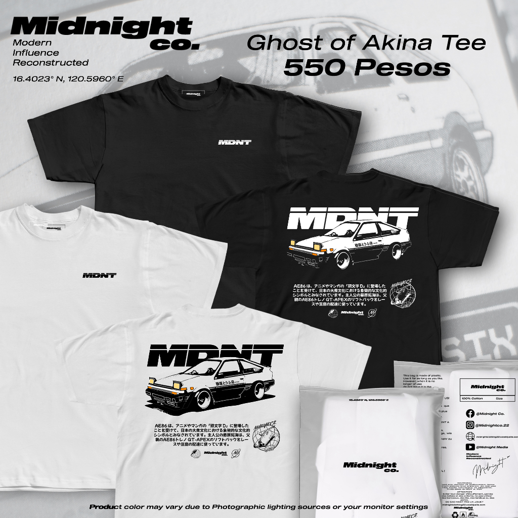 MIDNIGHT CO. "GHOST OF AKINA TEE" | Shopee Philippines