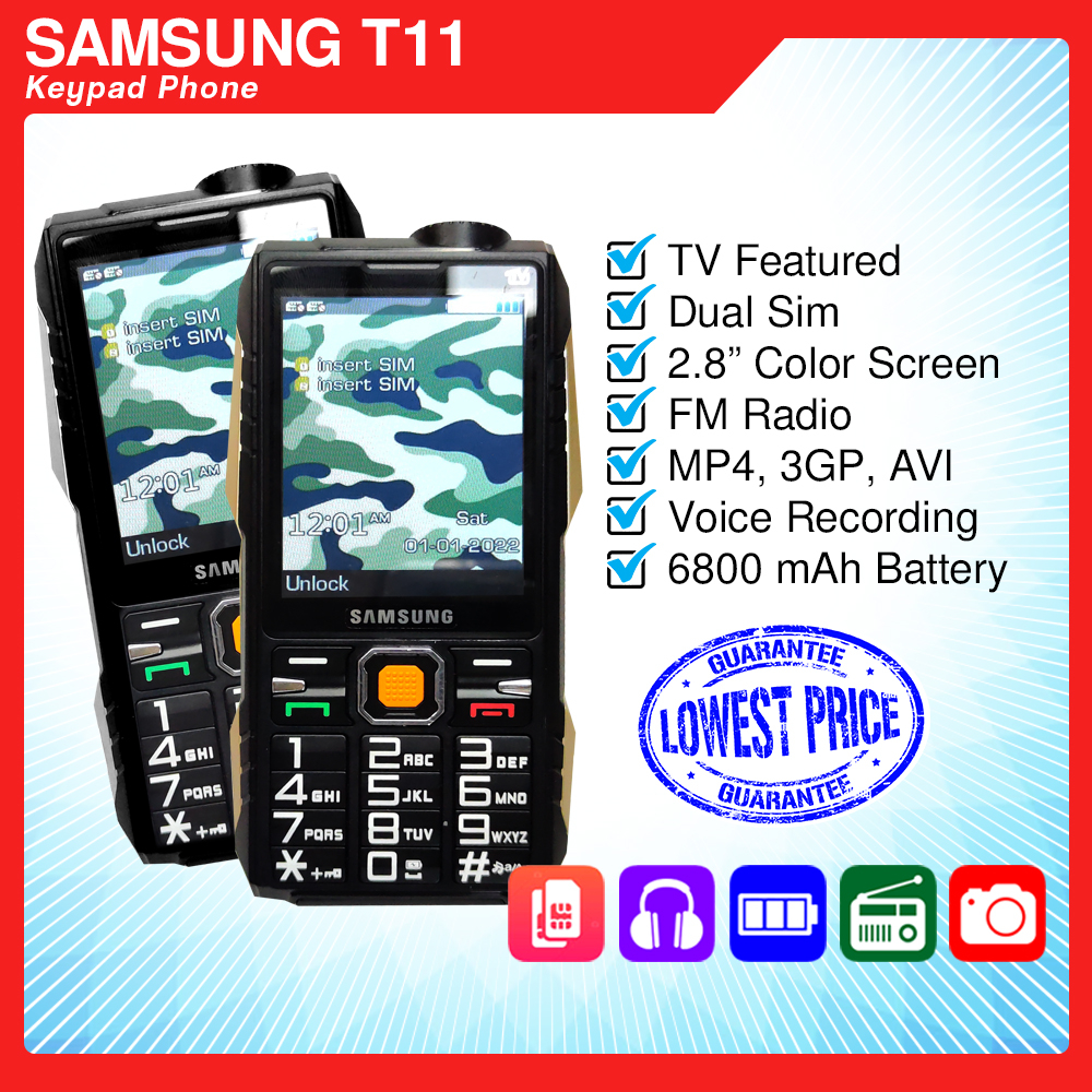 Samsung T11 3 in 1 Dual Sim Basic Phone Keypad Phone Military Phone ...