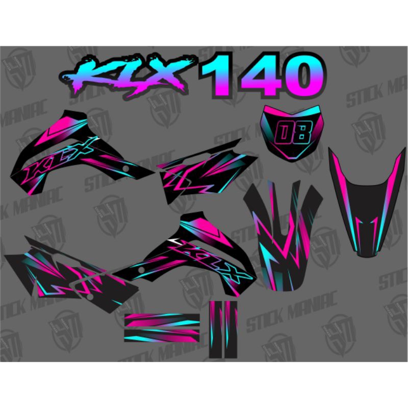 Kawasaki KLX 140 decals sticker, Laminated | Shopee Philippines
