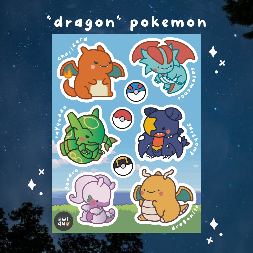 "Dragon" Pokemon Waterproof Stickers | Shopee Philippines