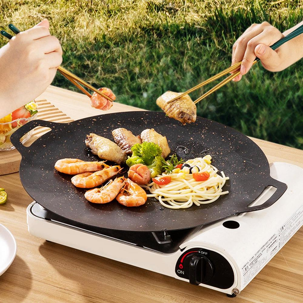 29CM GRILLPAN- Round Grill Pan Korean Camping Griddle Plate Nonstick ...
