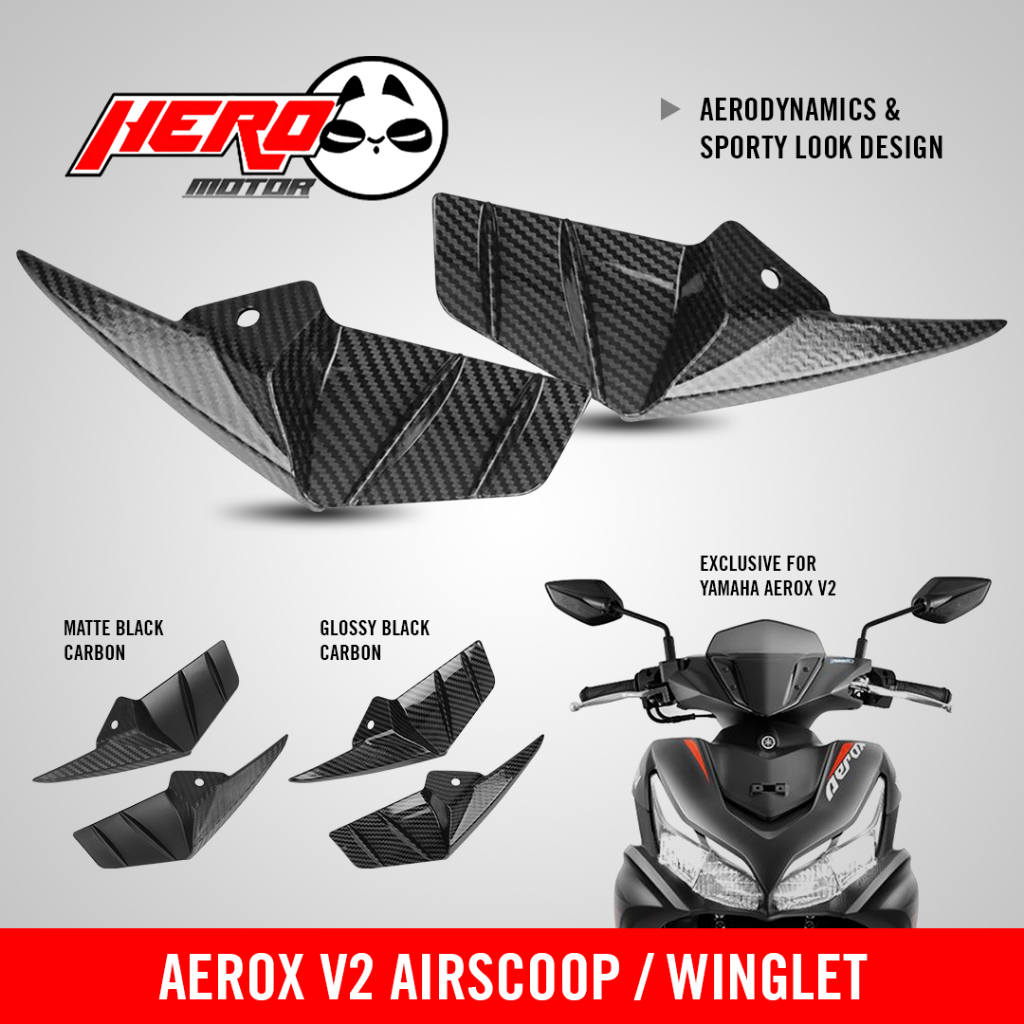 Aerox v2 Airscoop Winglet Glossy Black Carbon Matte Black Carbon From ...