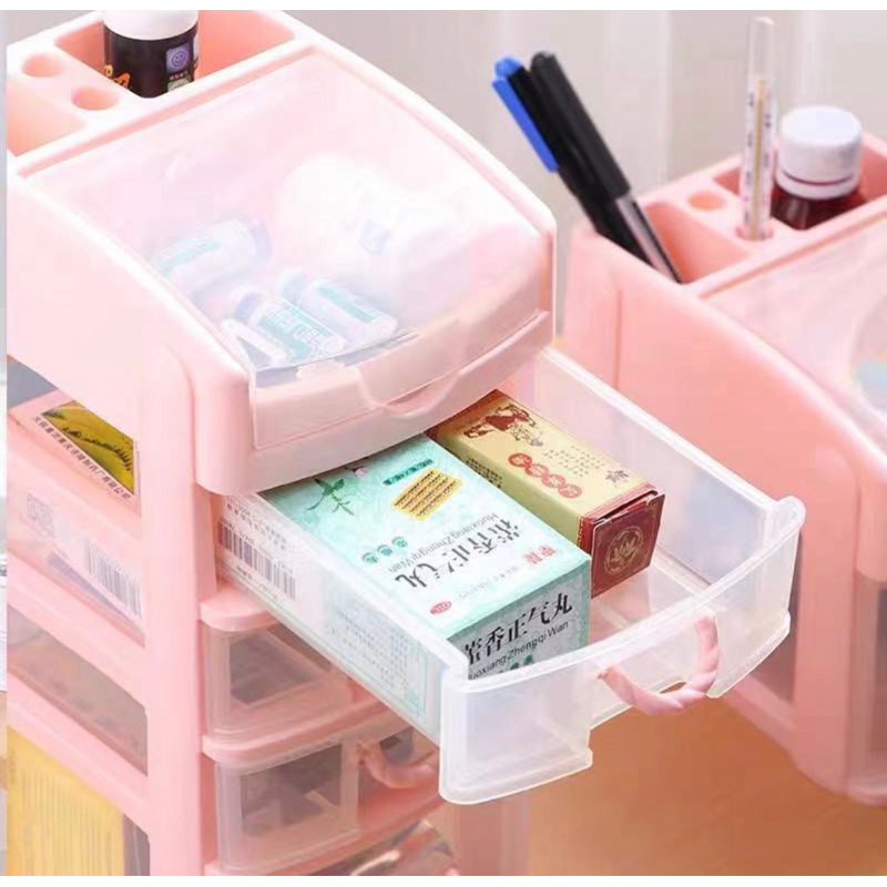 Mini Drawers with cover and holder 2/3/4/5 layers Plastic Storage Box ...