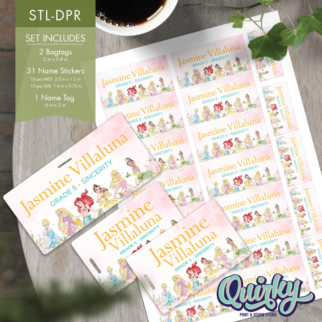 Personalized Waterproof Name Stickers - Girl Designs | Shopee Philippines