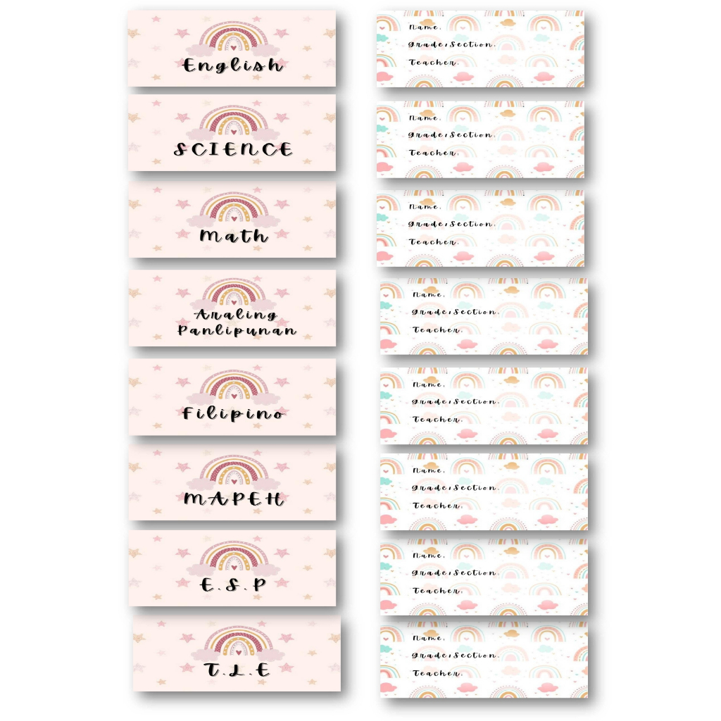 RAINBOW SUBJECT AND writable NAME label STICKER SET | Shopee Philippines