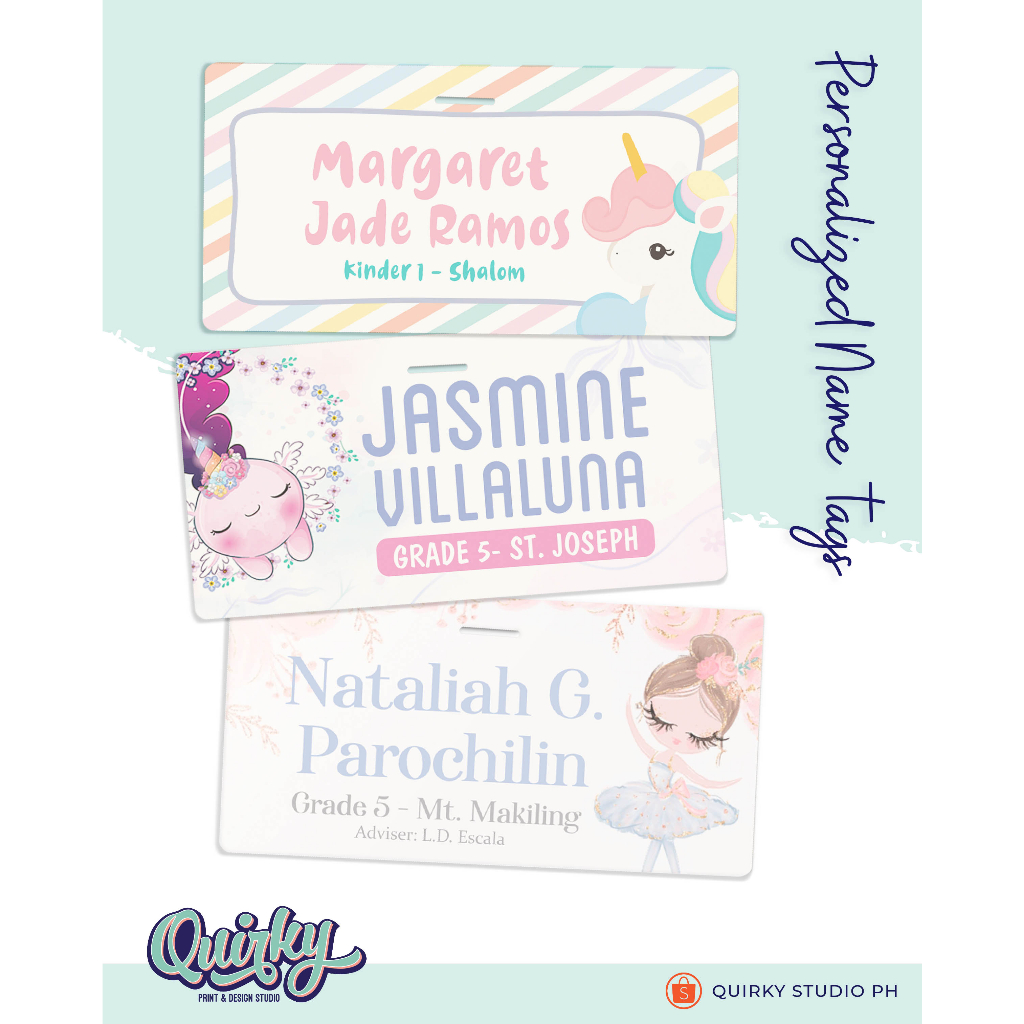 Name Tag for School - Girl Designs (many designs to choose from ...